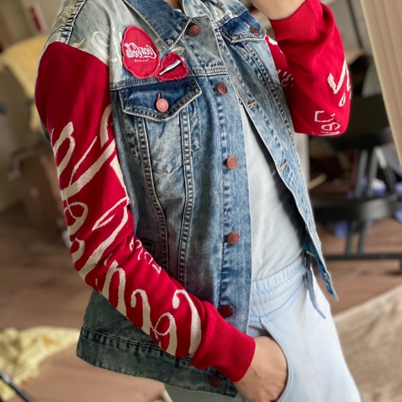 Desigual | Jackets & Coats | Desigual Coca Cola Denim Jacket With Red ...